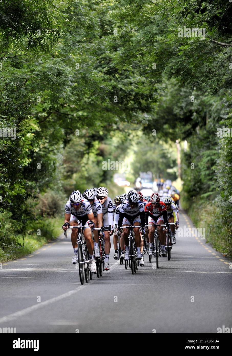 Team Cervelo lead the peloton on the first day of the Tour of Ireland ...