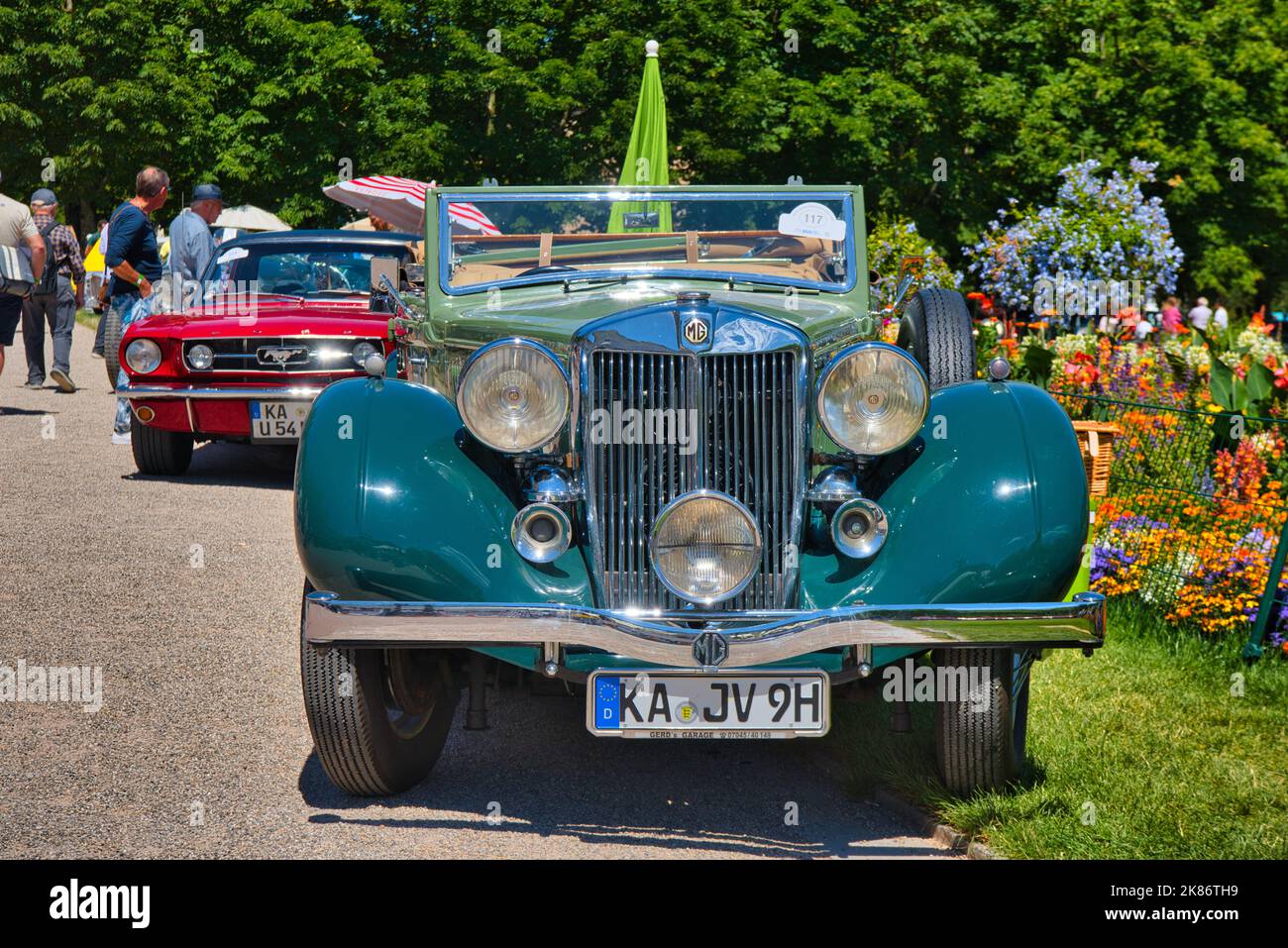 BADEN BADEN, GERMANY - JULY 2022: green MG WA Tickford-Drophead Coupe ...