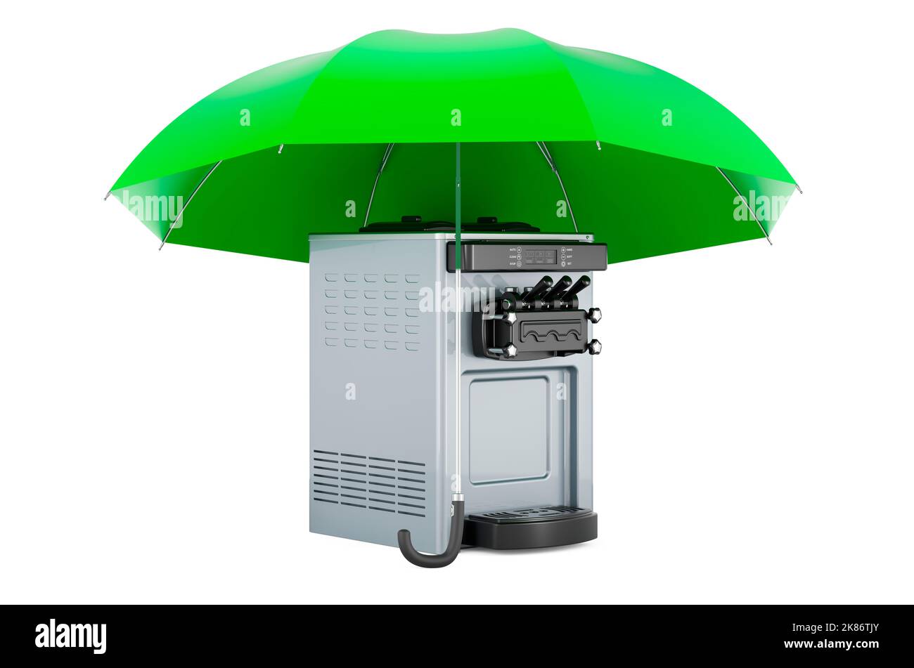 Commercial ice cream machine under umbrella, 3D rendering isolated on white background Stock ...