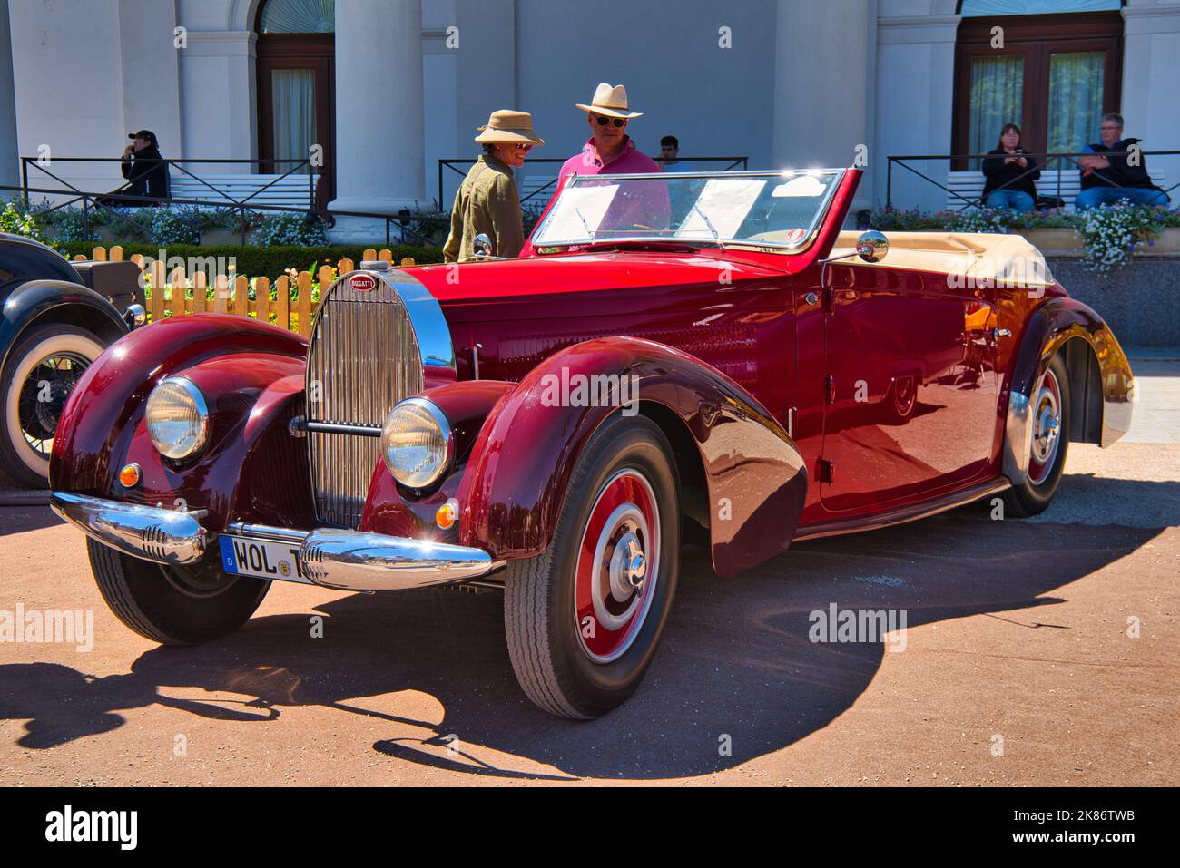 BADEN BADEN, GERMANY - JULY 2022: red Bugatti Type 57 Ventoux 1935 ...