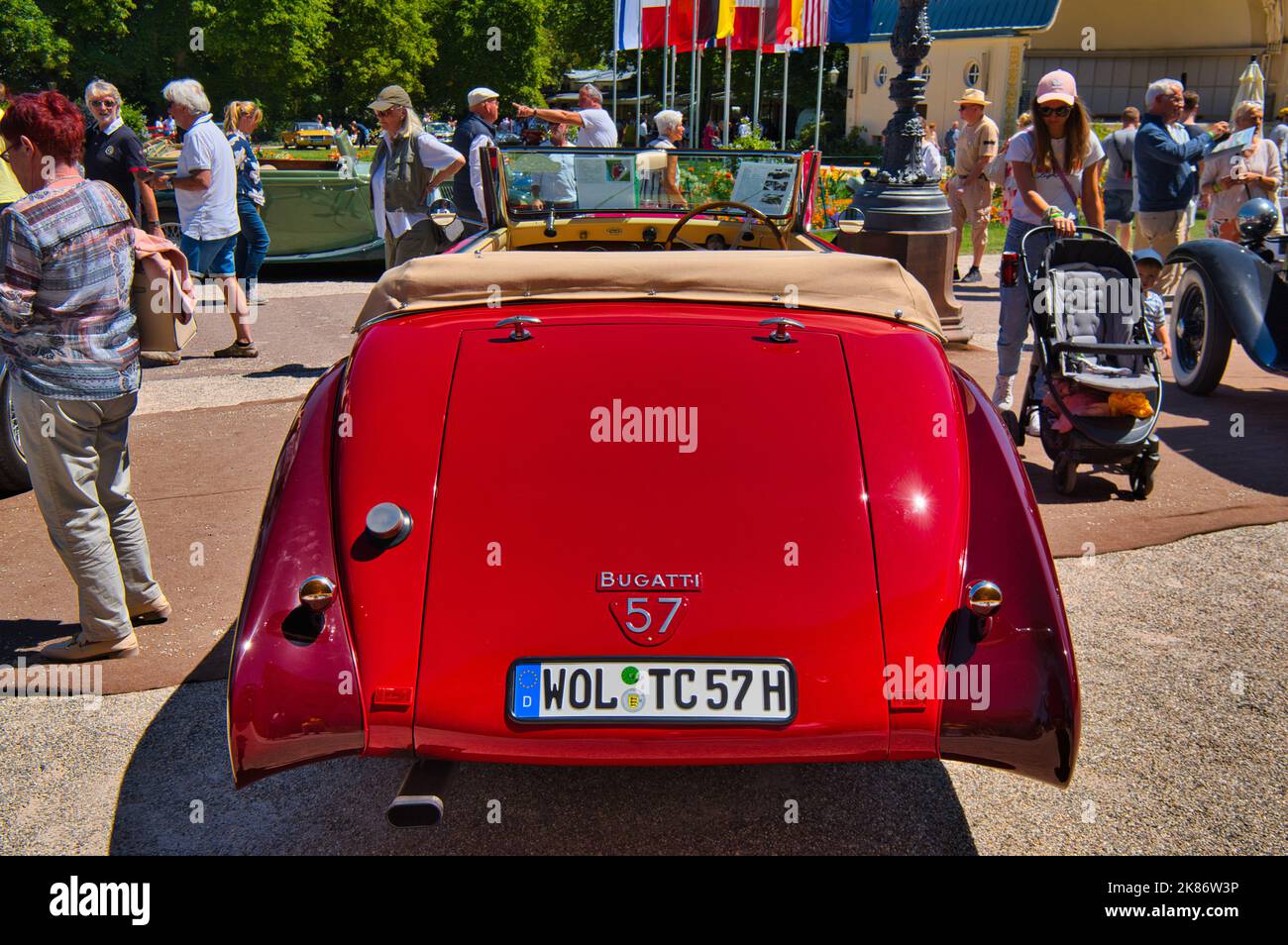 BADEN BADEN, GERMANY - JULY 2022: red Bugatti Type 57 Ventoux 1935 ...