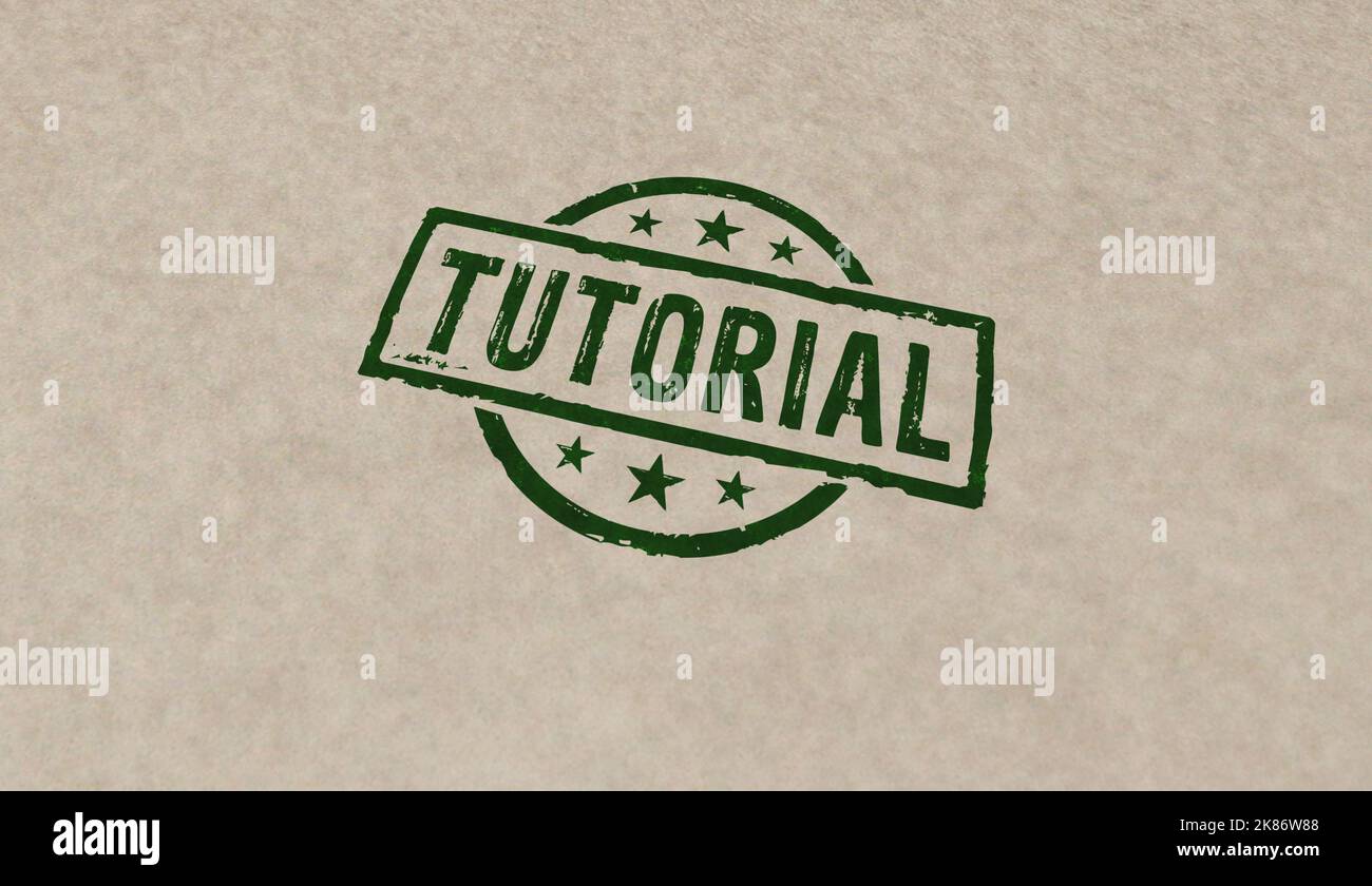 Tutorial stamp icons in few color versions. Online learning and ...