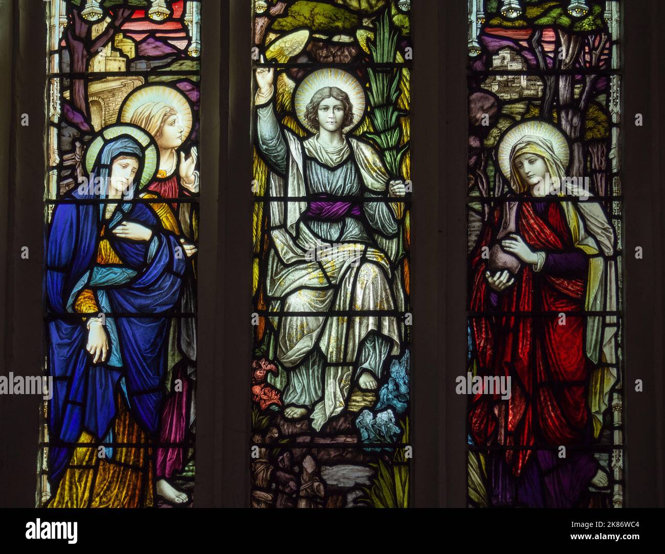 Stained glass window in the church of St Mary and All Saints, Holcot ...