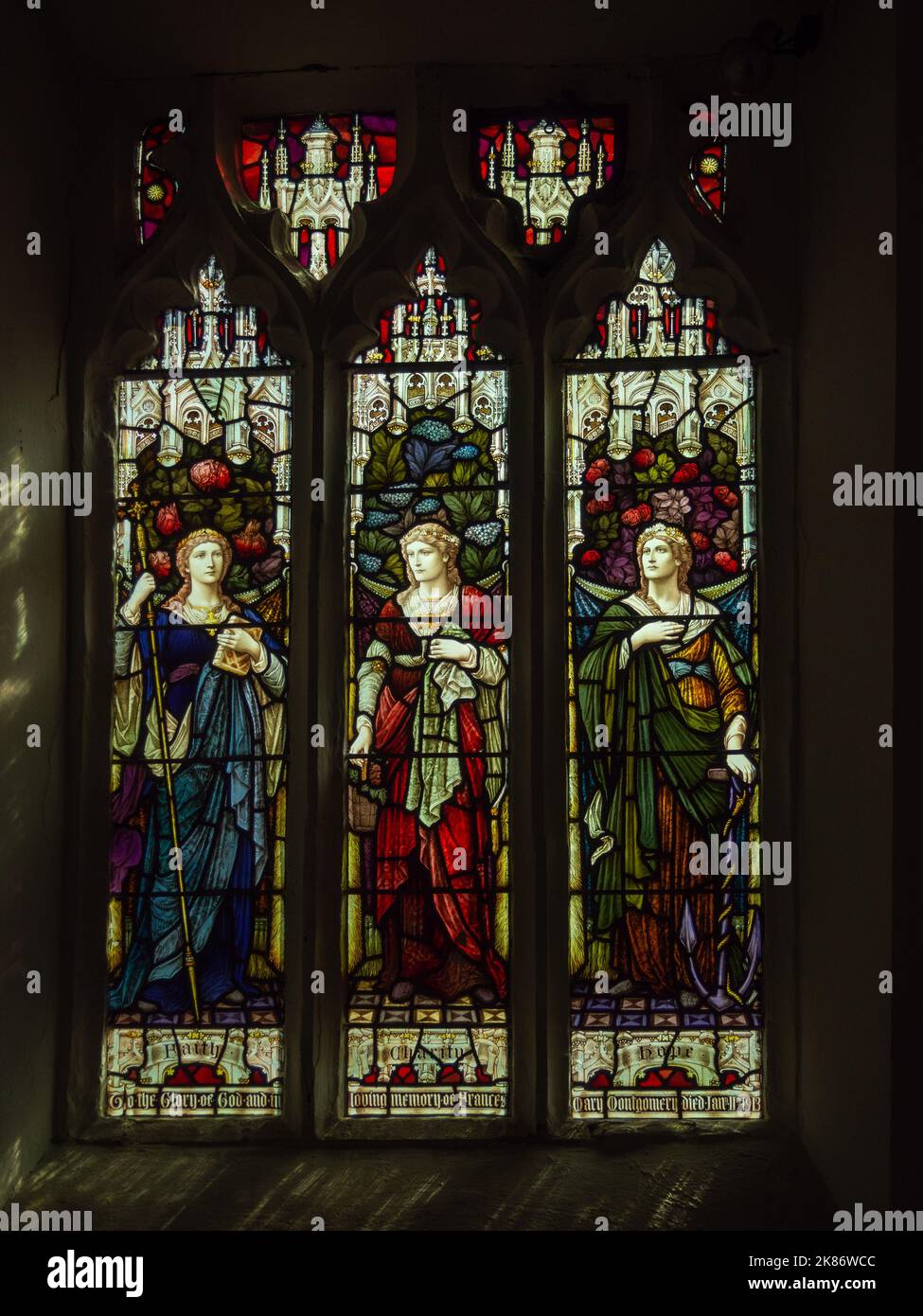 Stained glass window in the church of St Mary and All Saints, Holcot ...