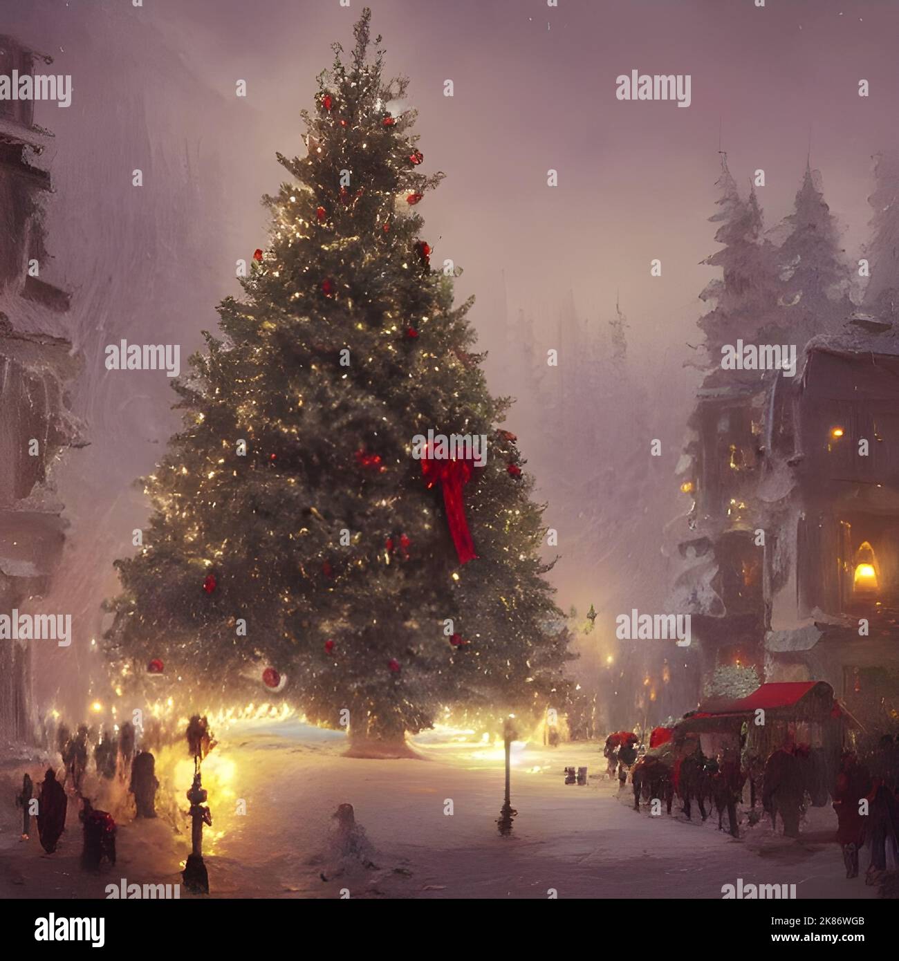 A Christmas scene illustration Stock Photo - Alamy