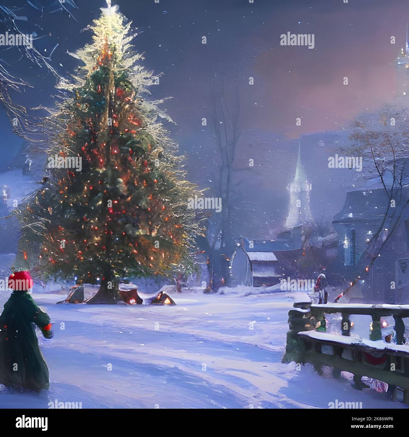 A Christmas scene illustration Stock Photo - Alamy