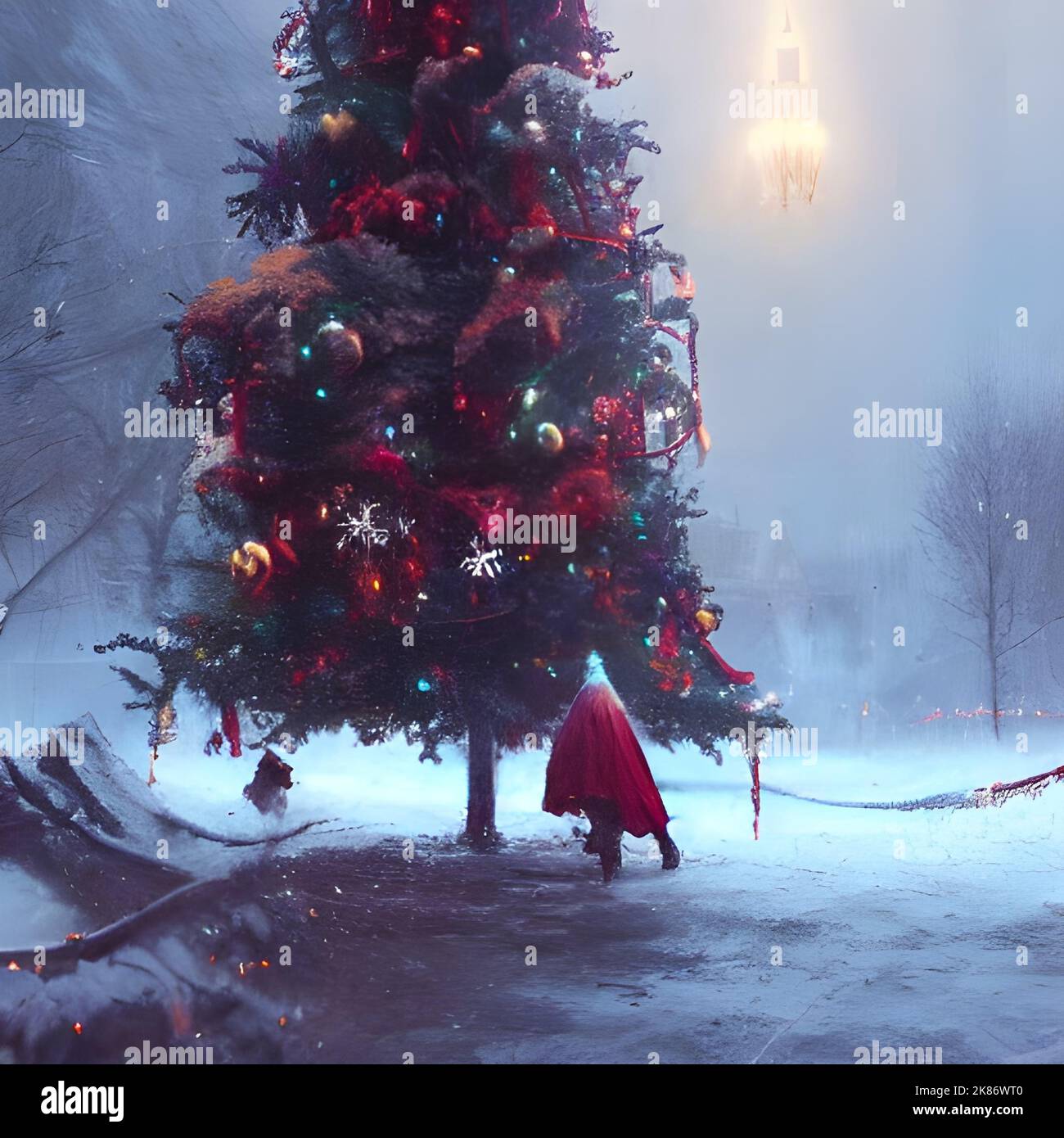 A Christmas scene illustration Stock Photo - Alamy