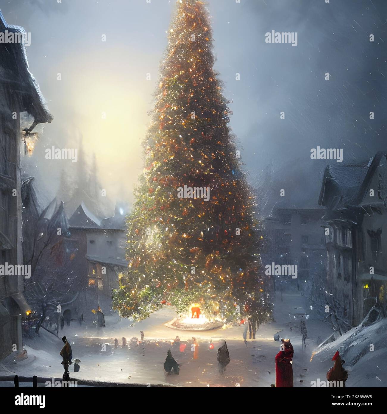 A Christmas scene illustration Stock Photo - Alamy