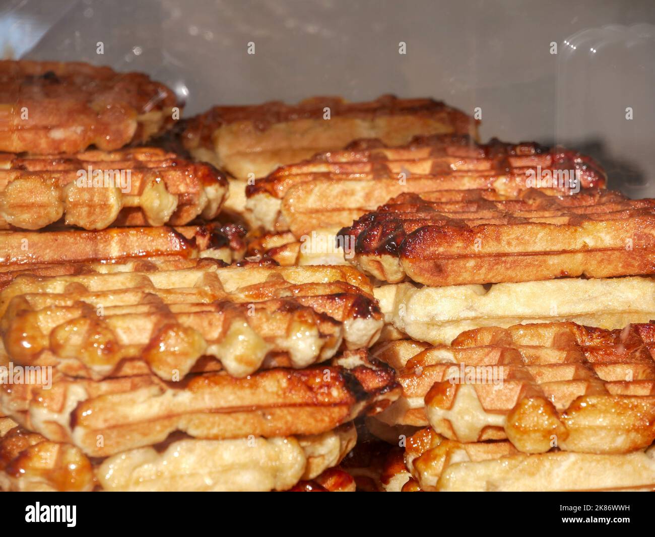 Close up belgian waffles hi-res stock photography and images - Alamy