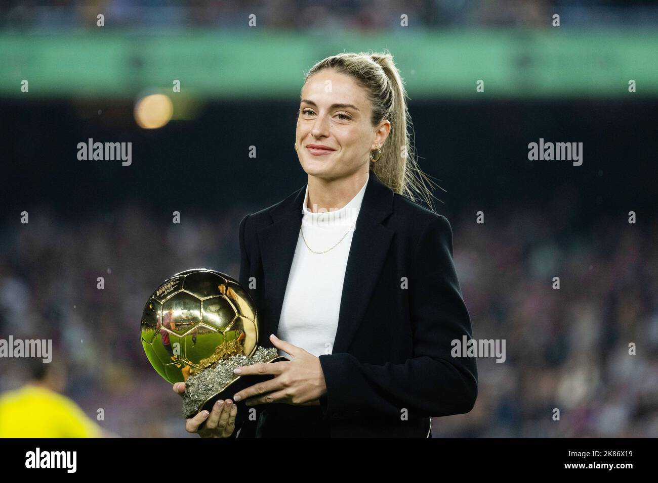 Alexia Putellas of FC Barcelona showing the Ballon Dâ€™or (Golden Ball ...