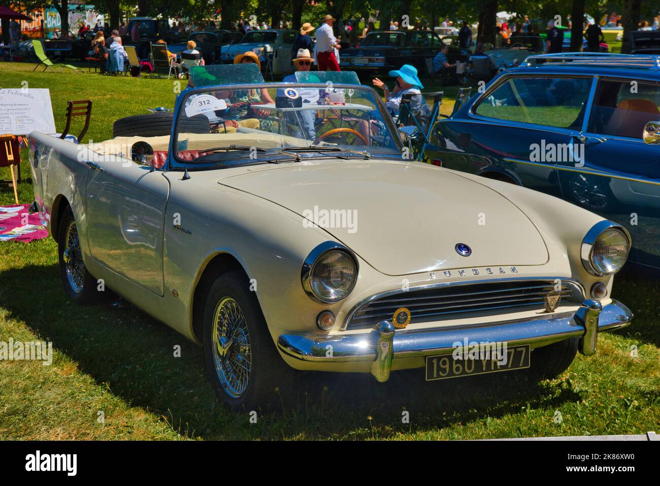 BADEN BADEN, GERMANY - JULY 2022: beige Sunbeam Alpine Series 3 1963 ...