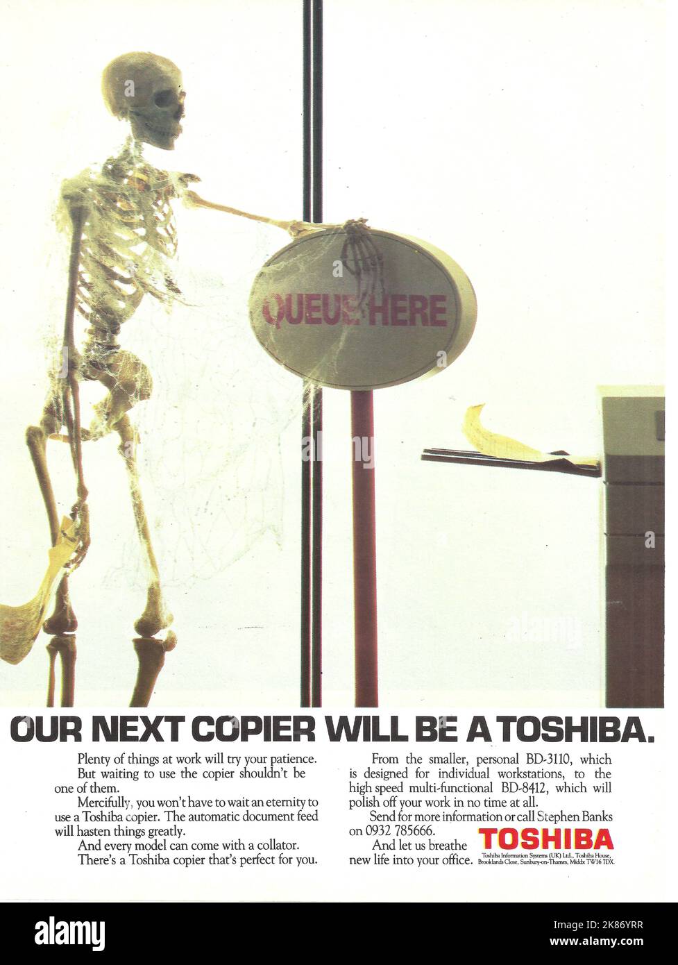 Toshiba copier old magazine advertisement paper advert of Toshiba copy ...