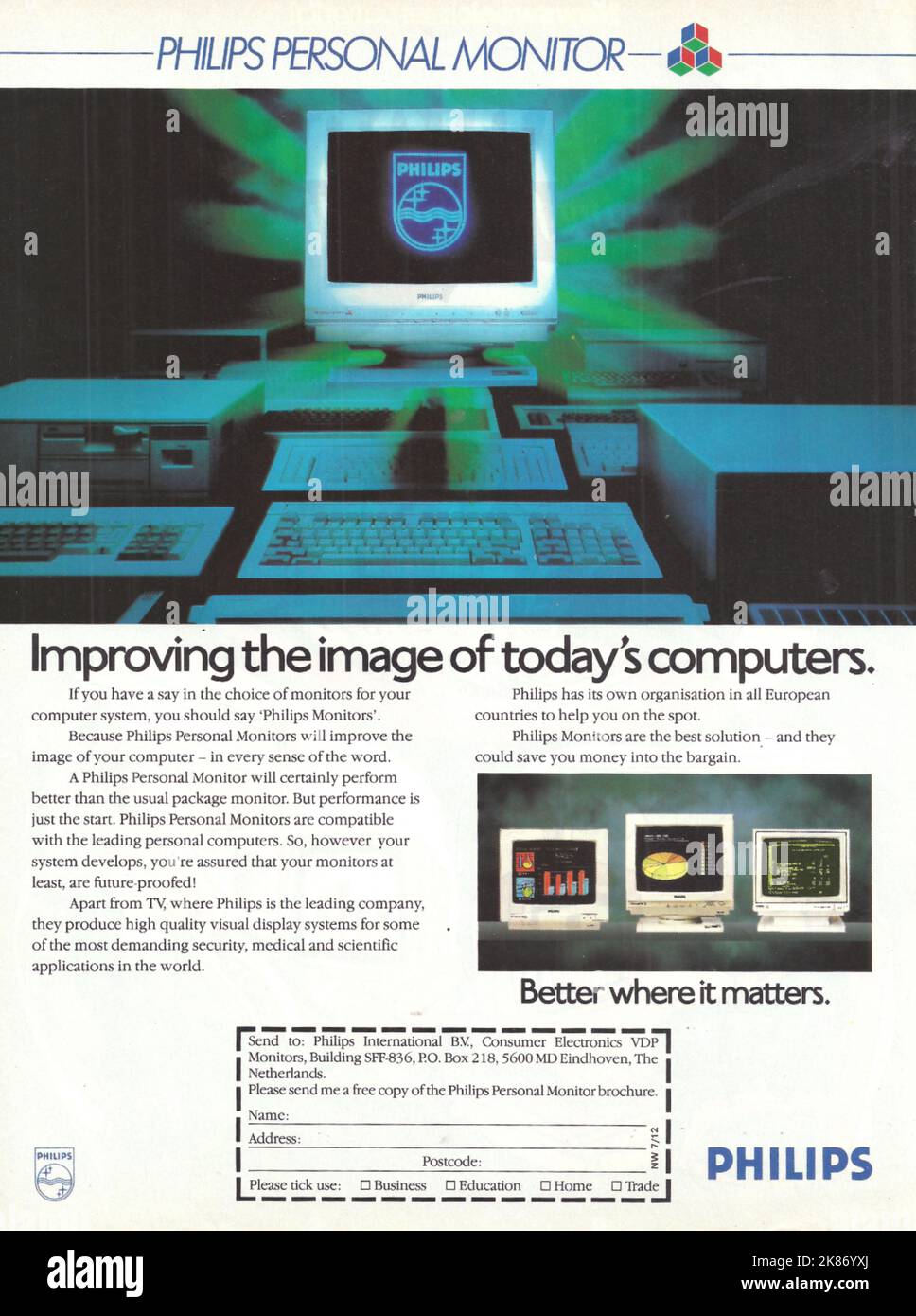 Philips computers retro magazine advertisement Philips advert Stock ...