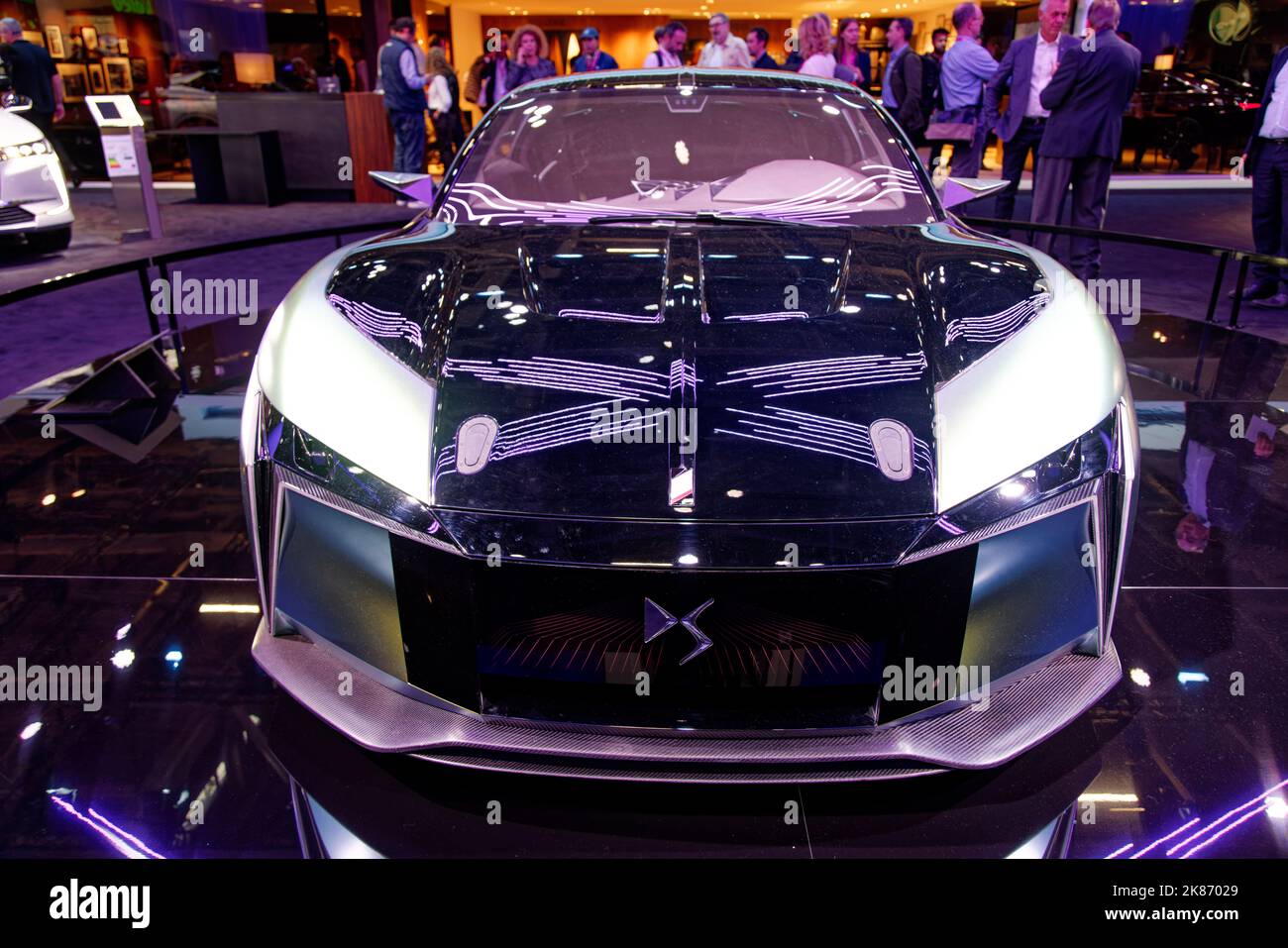 Paris, France. 17th Oct, 2022. A DS E-Tense Performance is displayed on the DS booth during the ...