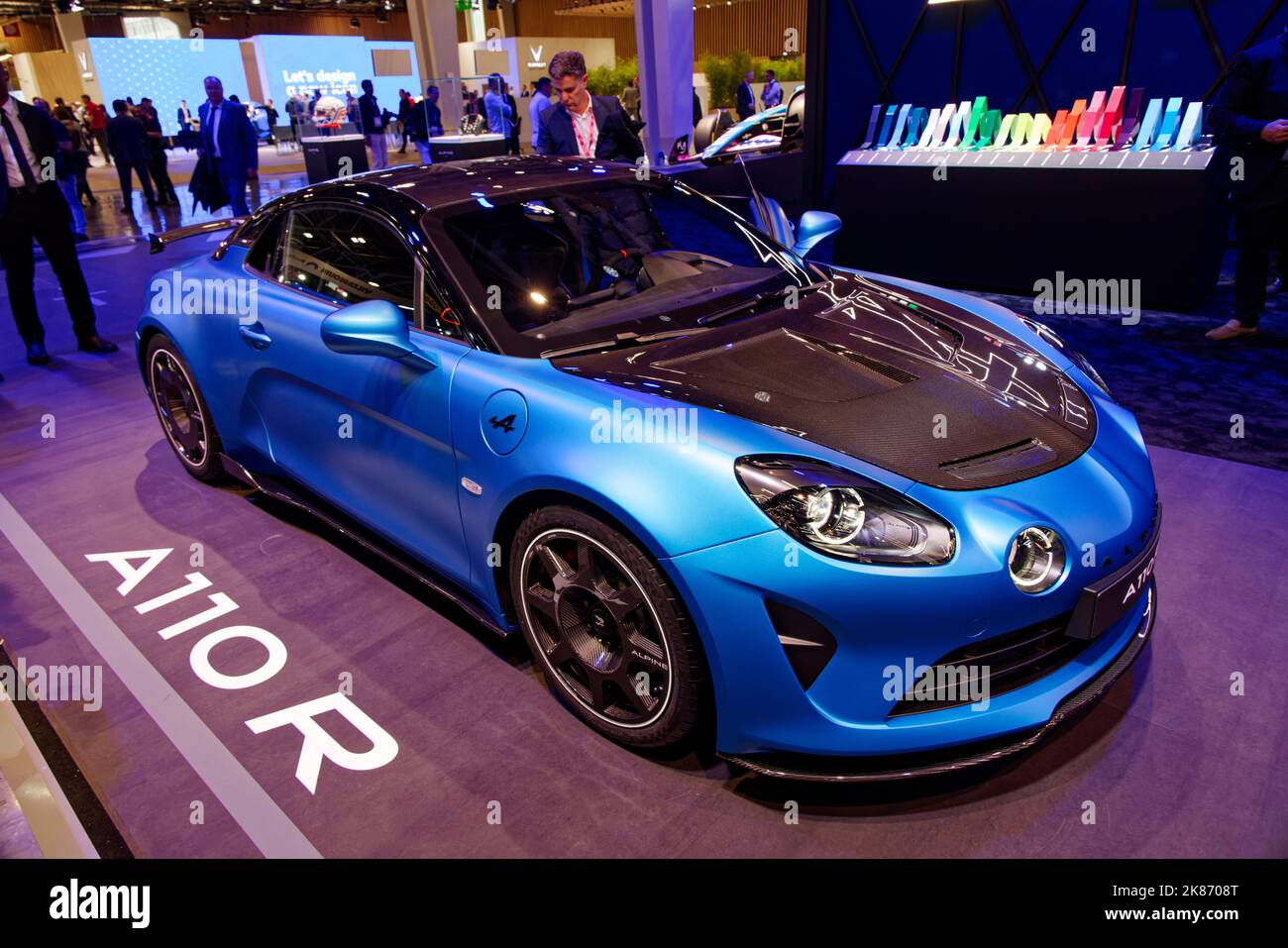 Paris, France. 17th Oct, 2022. A Alpine A110 R is displayed during the ...