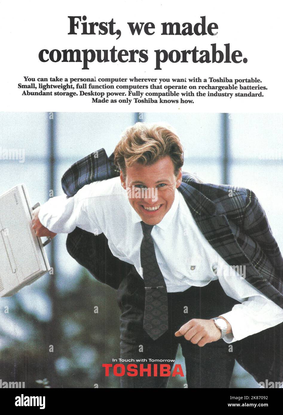 Toshiba portable computer Toshiba laptop vintage magazine advertisement ...