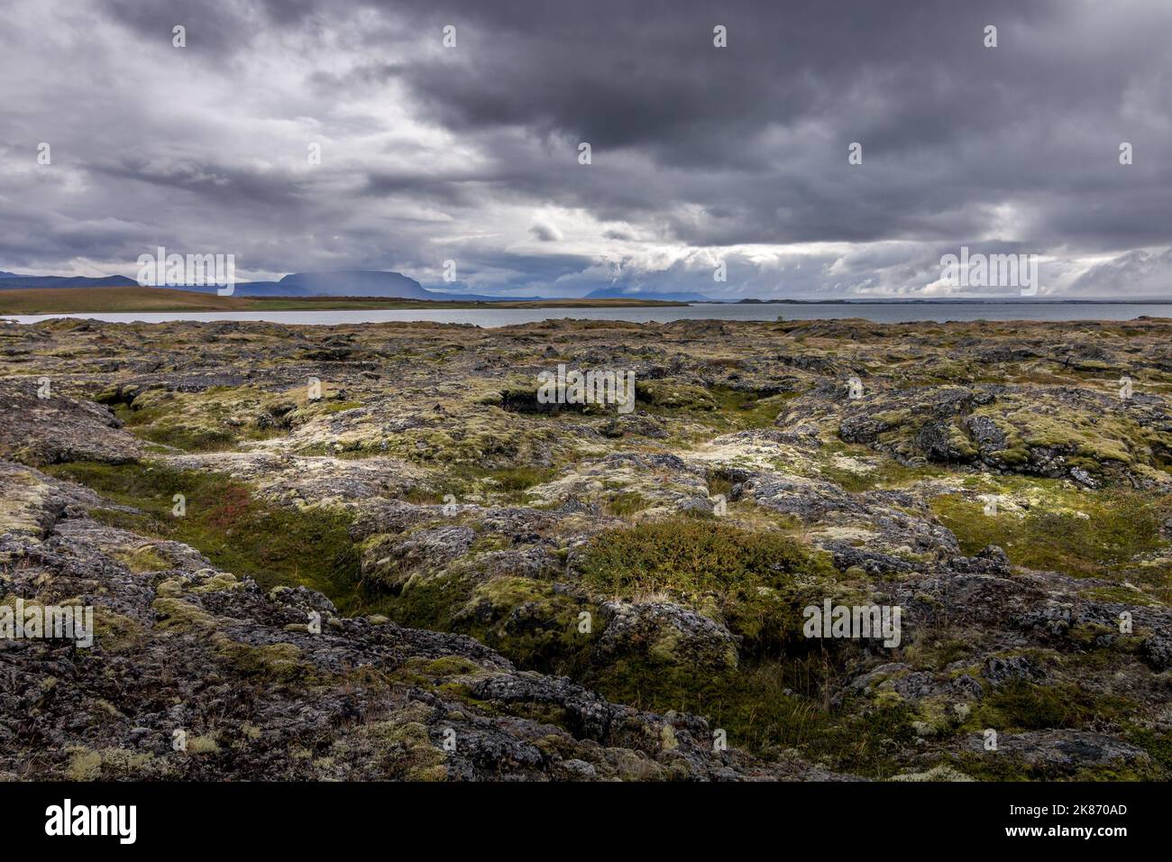 A beautiful shot of a landscape in Iceland under the dark clouds Stock ...