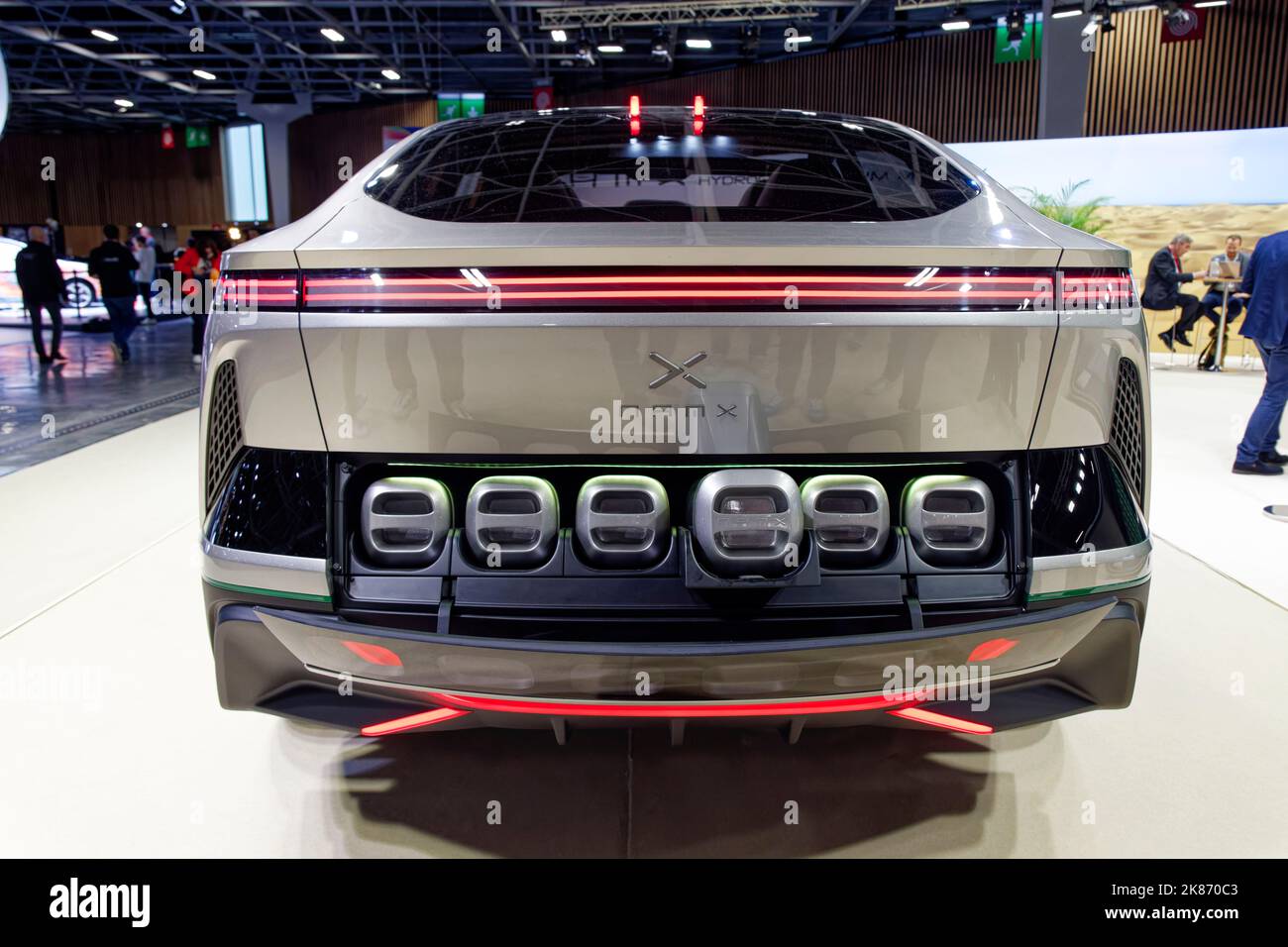 Paris, France. 17th Oct, 2022. The NamX HUV hydrogen car is displayed ...