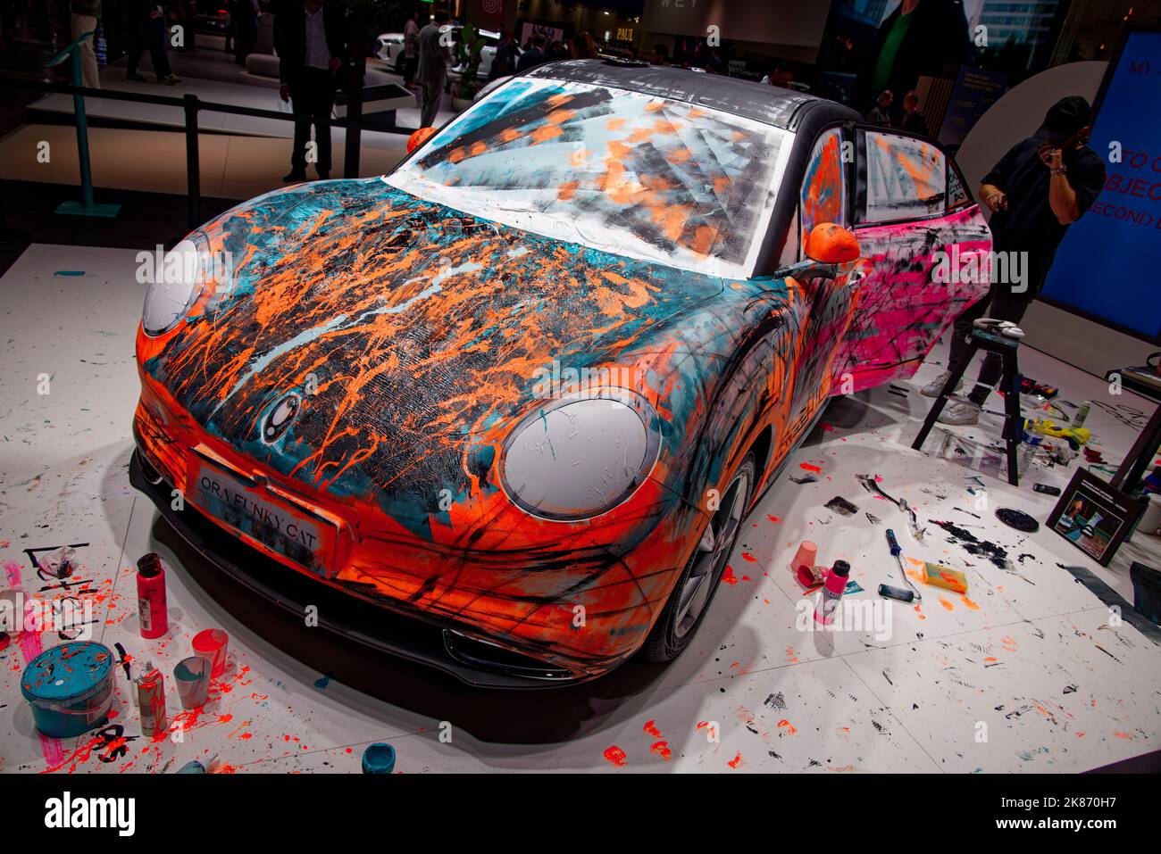Paris, France. 17th Oct, 2022. Janosch Goy customizes an Ora Funky Cat ...