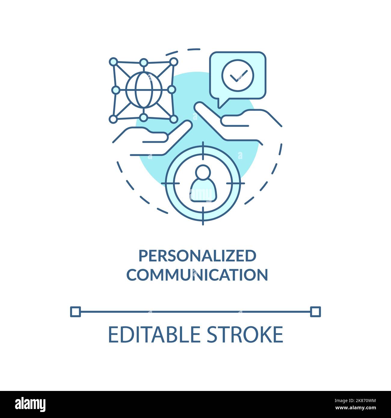 Personalized communication turquoise concept icon Stock Vector Image & Art - Alamy