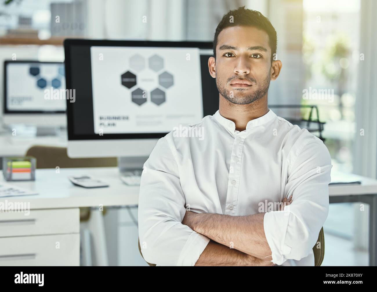 Modern businessman sitting office hi-res stock photography and images ...