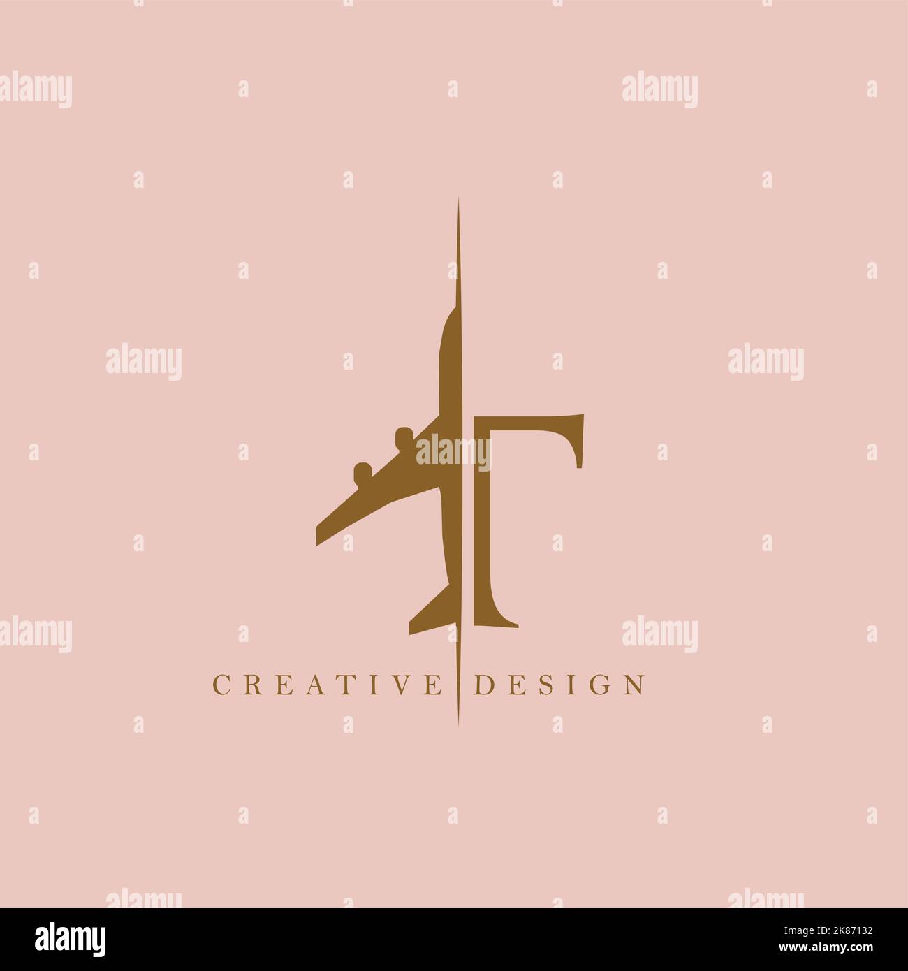 A minimalistic modern logo design and typography - half airplane and ...