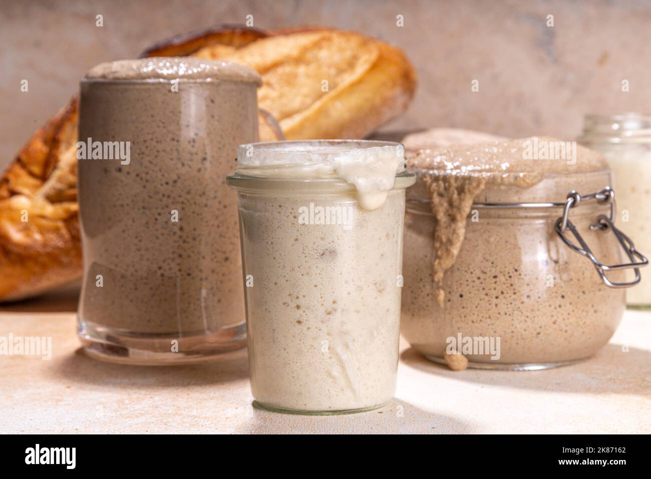 Healthy lifestyle, gluten free fermenting diet. Homemade sourdough ...