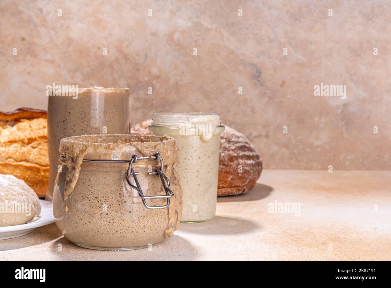 Healthy lifestyle, gluten free fermenting diet. Homemade sourdough ...