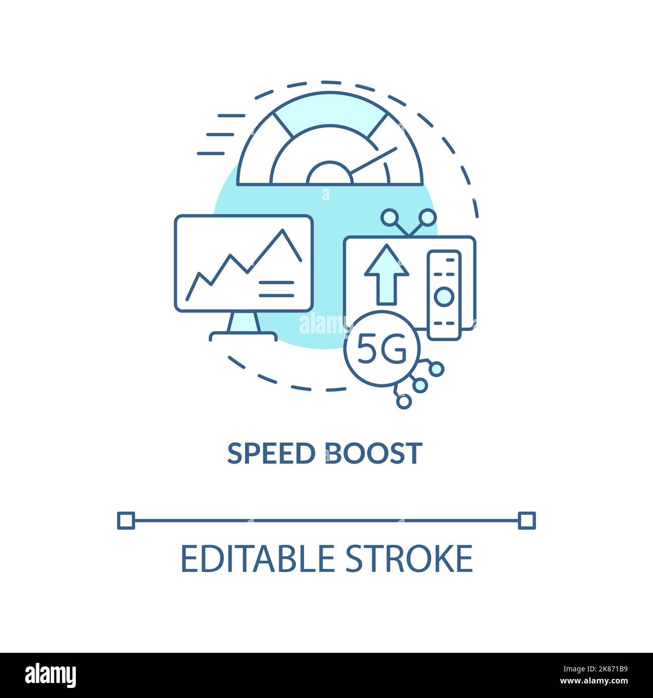 Improve connection speed turquoise concept icon Stock Vector Image ...