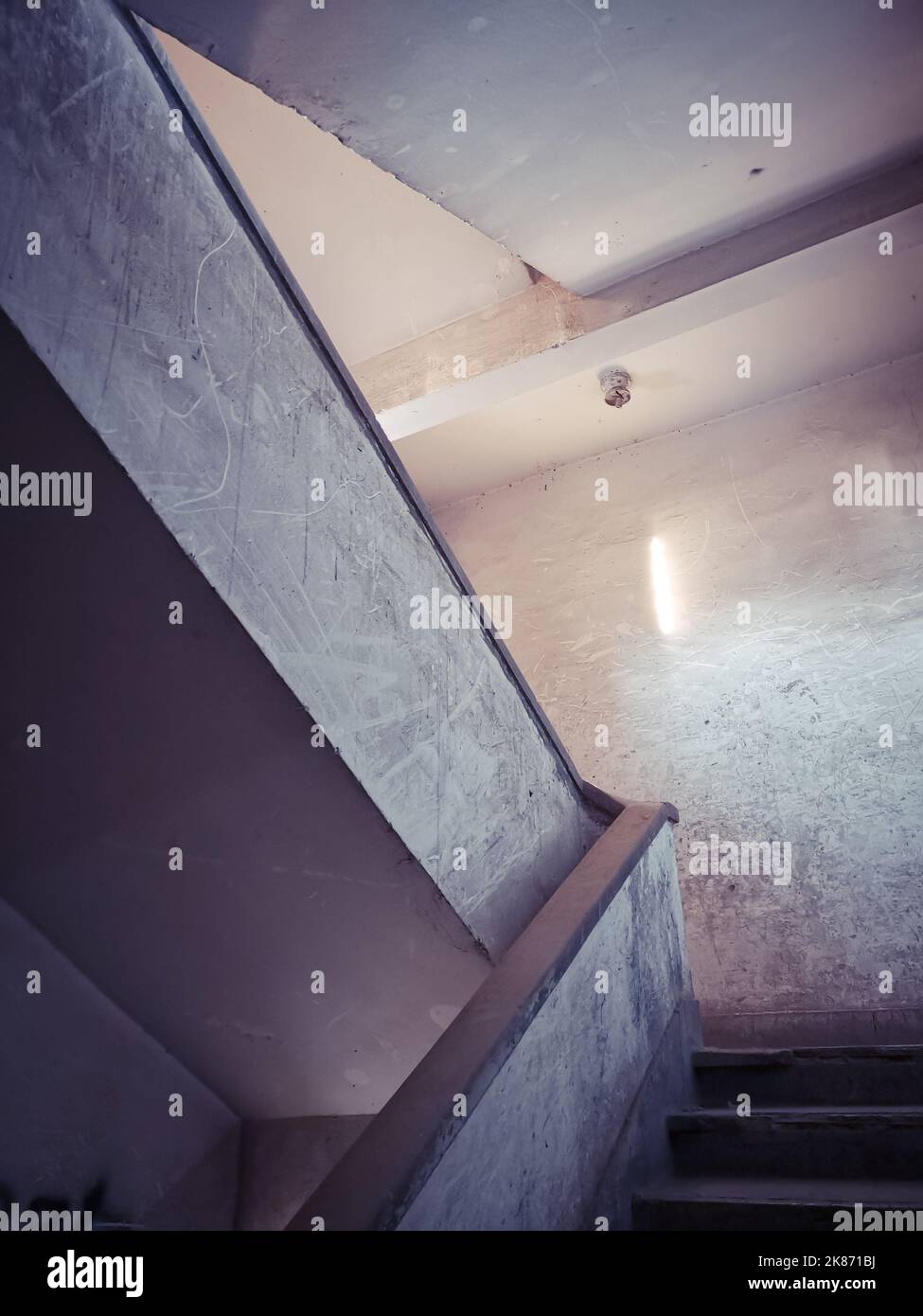The old stairs inside the Fushuijing building of Beijing Communist ...