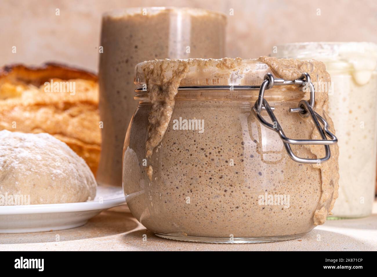 Healthy lifestyle, gluten free fermenting diet. Homemade sourdough ...