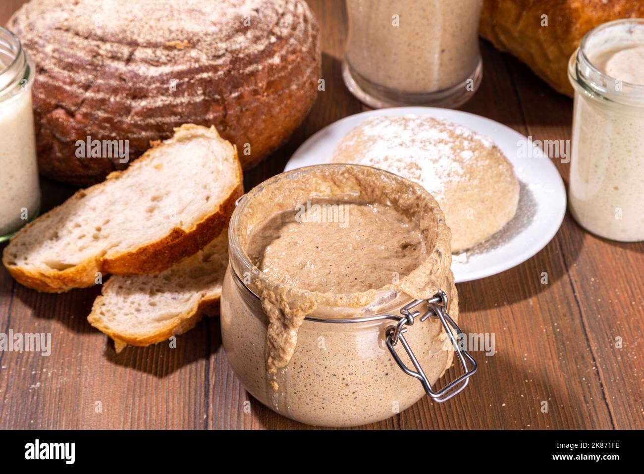 Healthy lifestyle, gluten free fermenting diet. Homemade sourdough ...