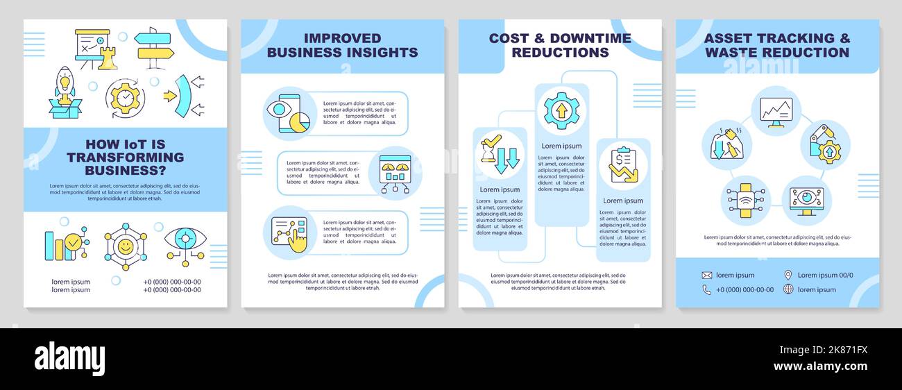 IoT business effects blue brochure template Stock Vector Image & Art - Alamy