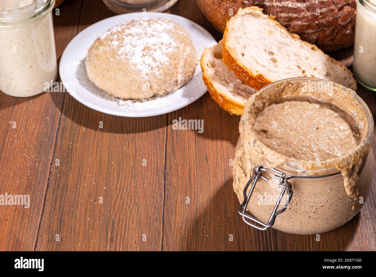 Healthy lifestyle, gluten free fermenting diet. Homemade sourdough ...