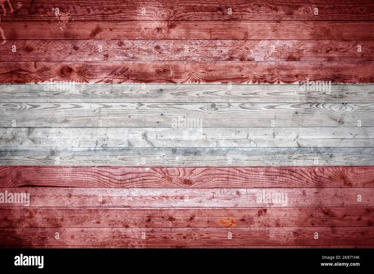 A vignetted background image of the flag of Austria painted onto wooden ...