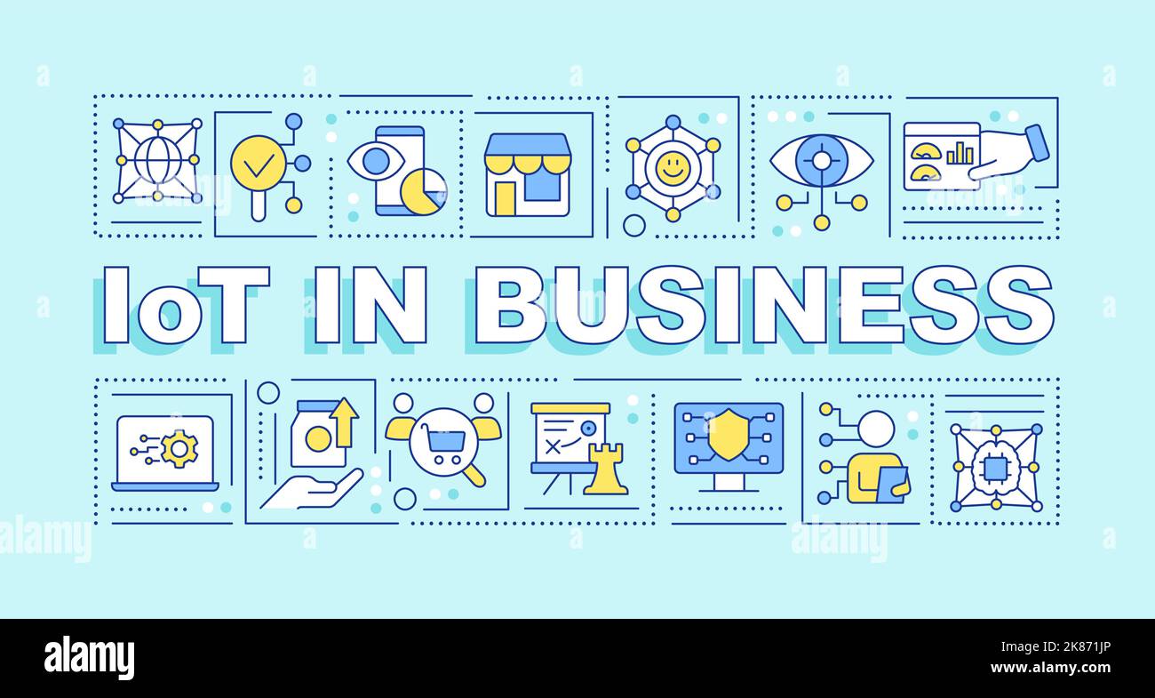 IoT in business word concepts turquoise banner Stock Vector Image & Art - Alamy