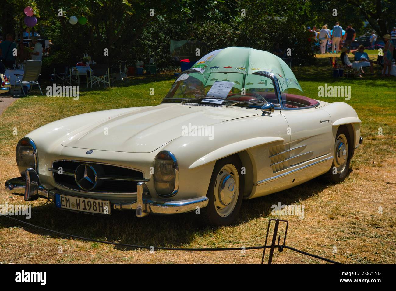 BADEN BADEN, GERMANY - JULY 2022: white Mercedes-Benz 300 SL W198 1957 ...