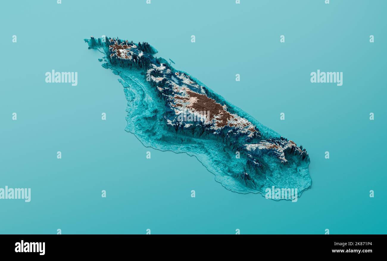 Topographic Madagascar Map Hypsometric Madagascar Elevation tint ...