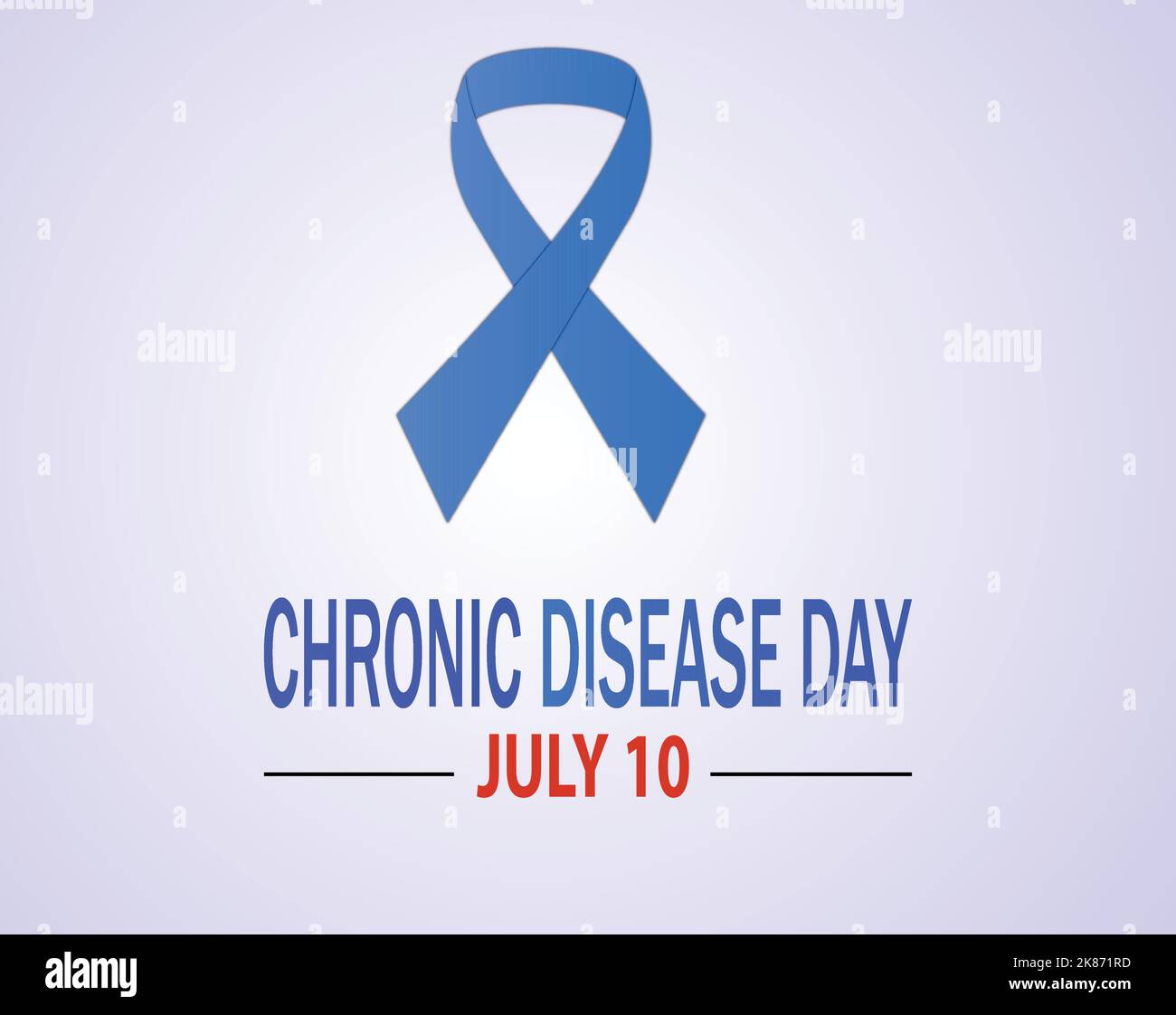 The blue icon of a ribbon of the chronic disease day - july 10 Stock ...