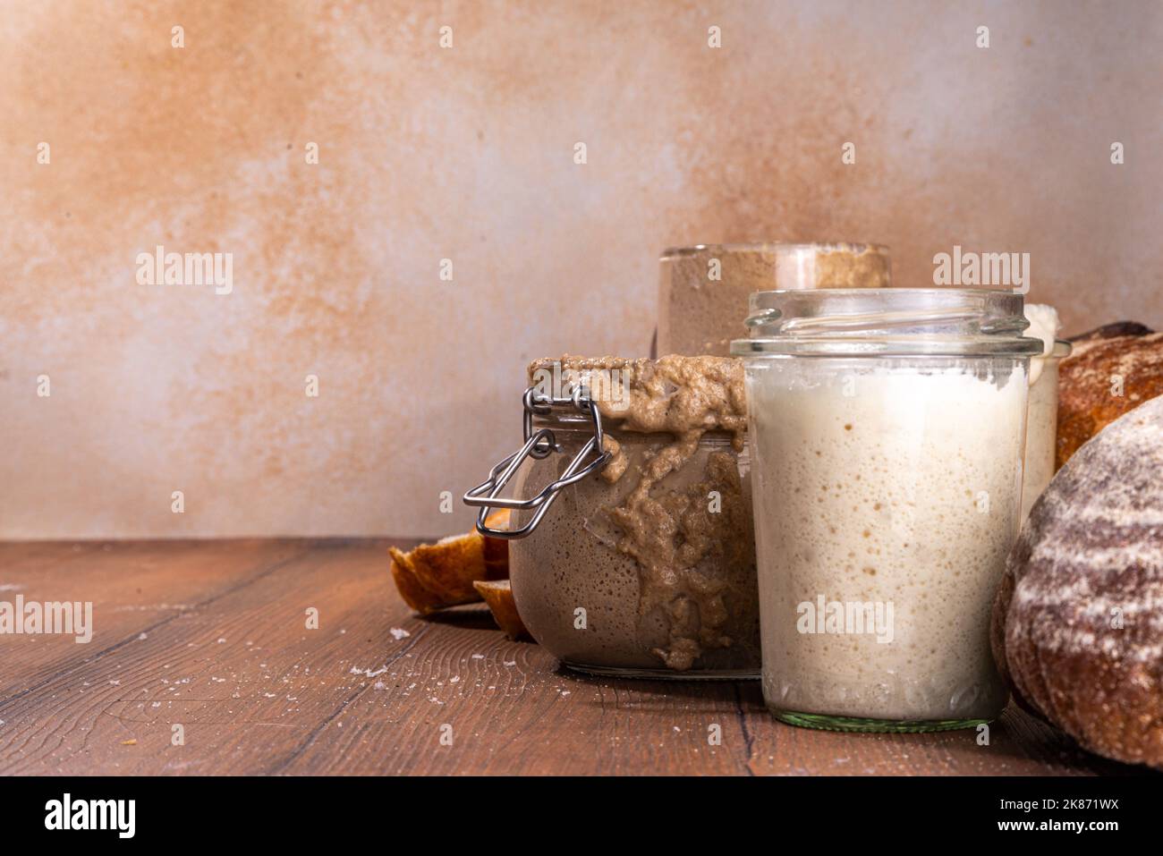 Healthy lifestyle, gluten free fermenting diet. Homemade sourdough ...