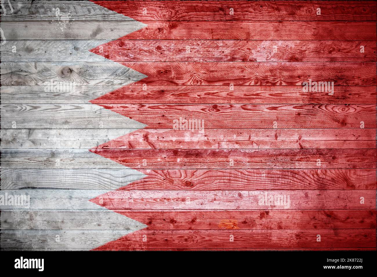A vignetted background image of the flag of Bahrain painted onto wooden ...