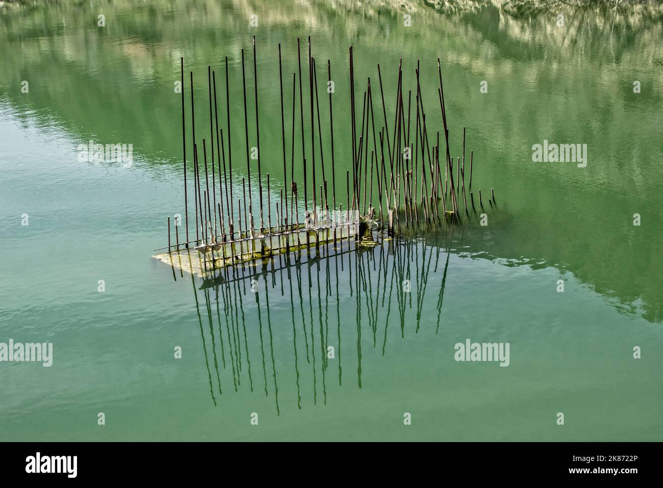 Reinforced concrete building element on the water surface Stock Photo ...