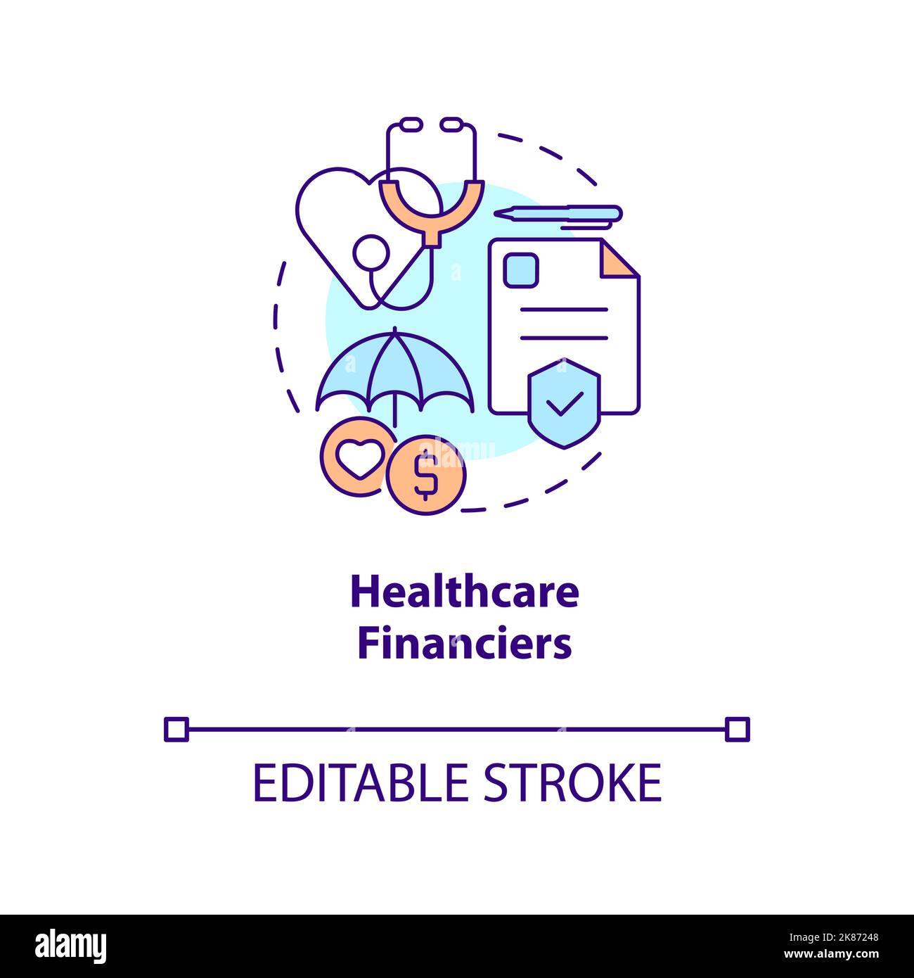 Healthcare financiers concept icon Stock Vector Image & Art - Alamy