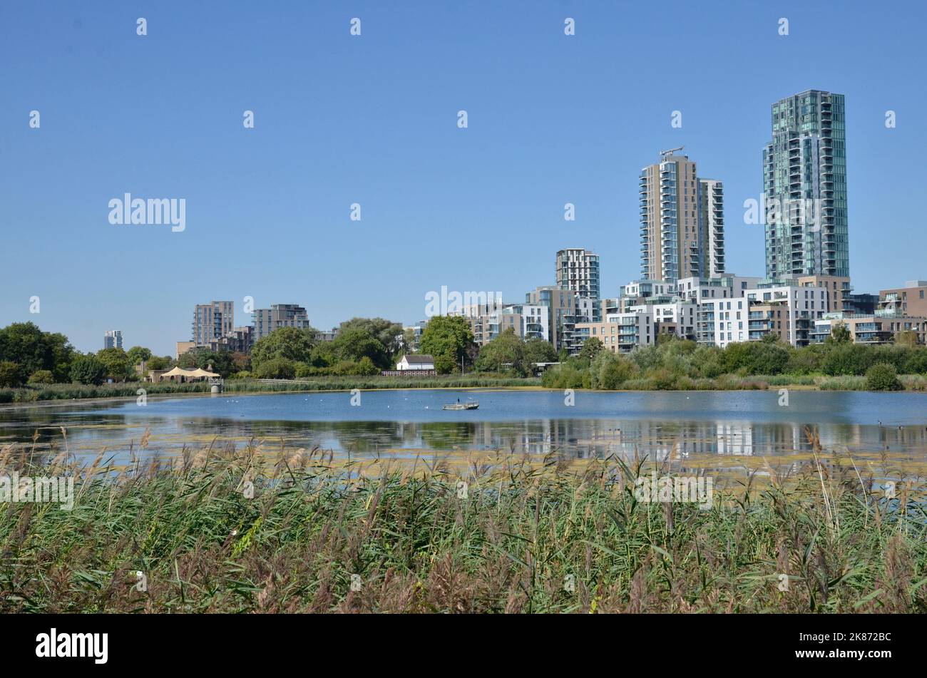 Woodberry Wetlands on the East Reservoir in Stoke Newington, London. It ...