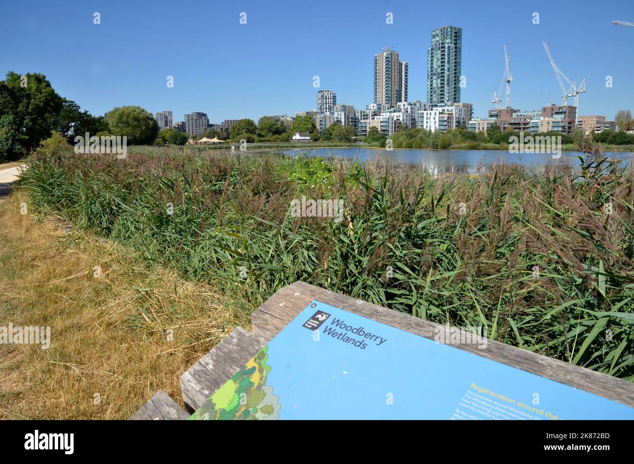 Woodberry Wetlands on the East Reservoir in Stoke Newington, London. It ...