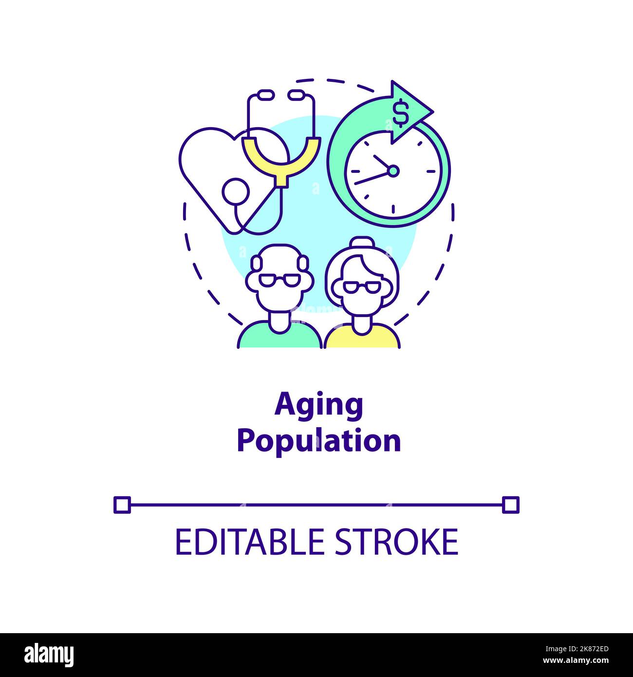 Aging population concept icon Stock Vector Image & Art - Alamy