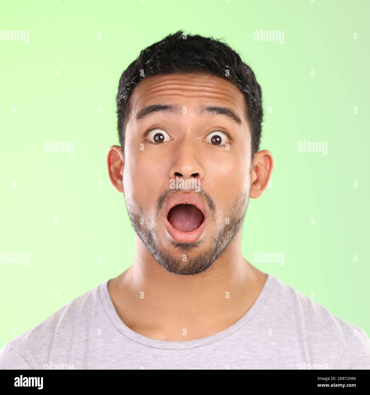 No way. Cropped portrait of a handsome young man making a face against ...