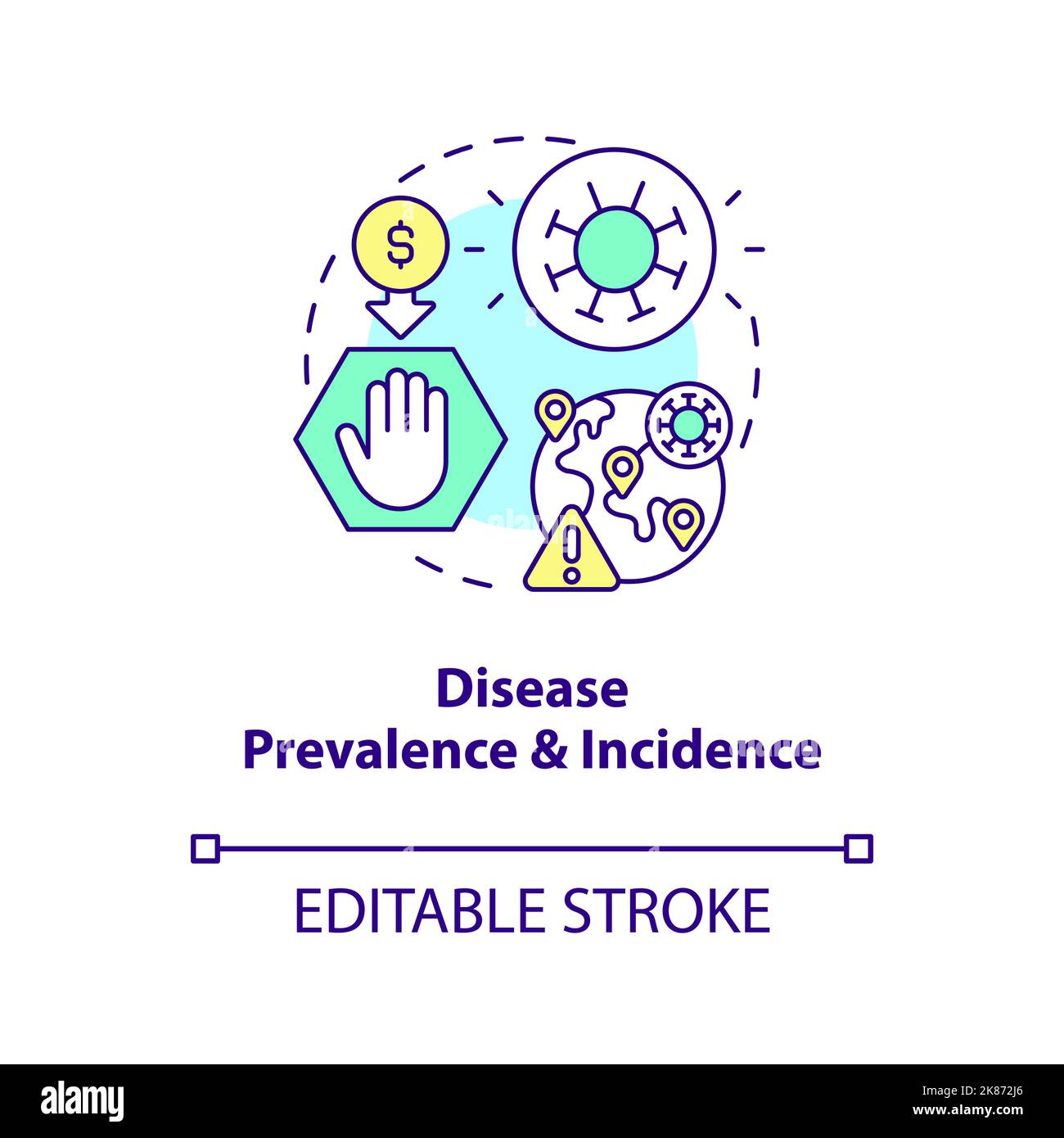 Changes in disease prevalence and incidence concept icon Stock Vector ...