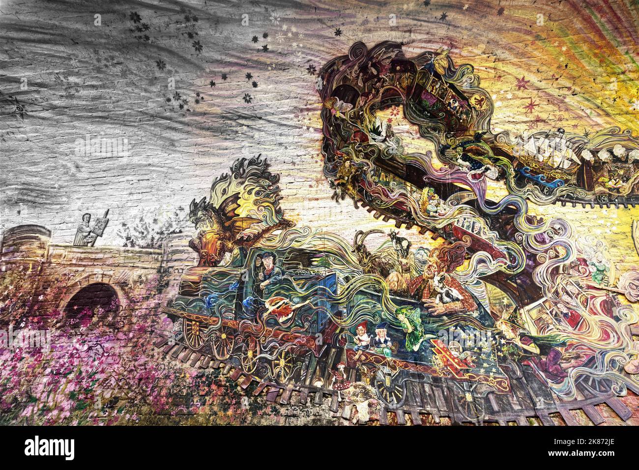 A beautiful painting on the walls of the Colinton Station and Tunnel in ...