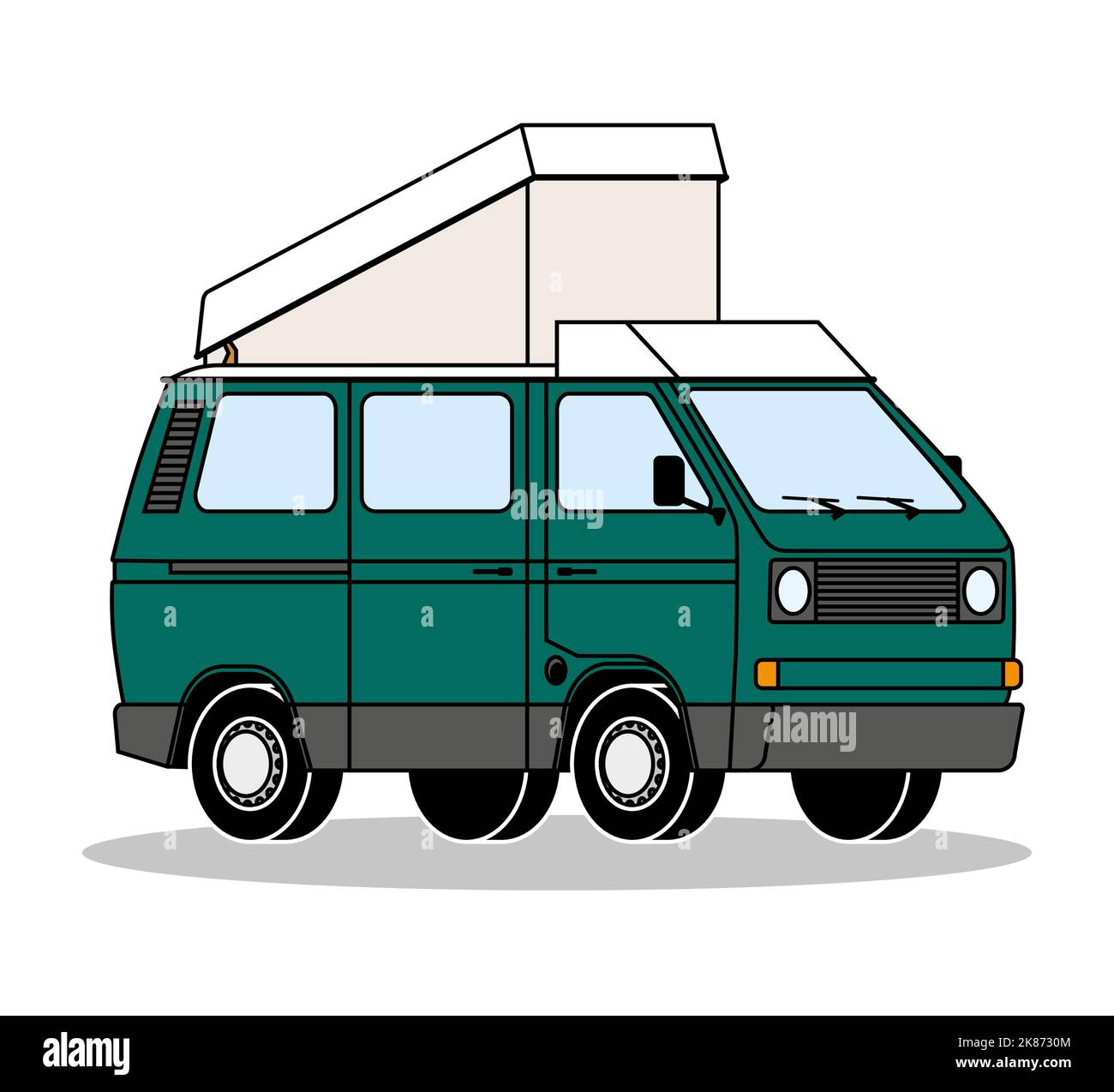An old German camping bus with a high roof Stock Vector Image & Art - Alamy